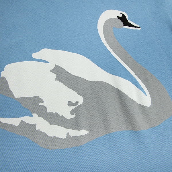 Blue Cropped T Shirt With Swan Official Lana Del Rey Store