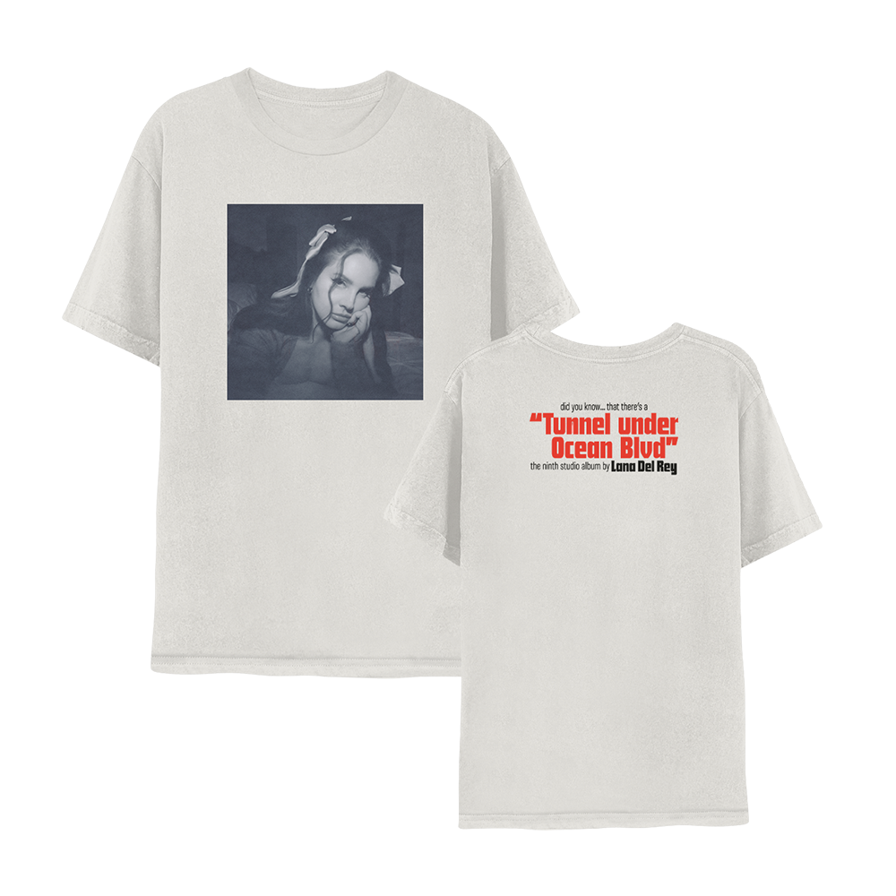 Under Ocean Blvd T Shirt In Natural Official Lana Del Rey Store