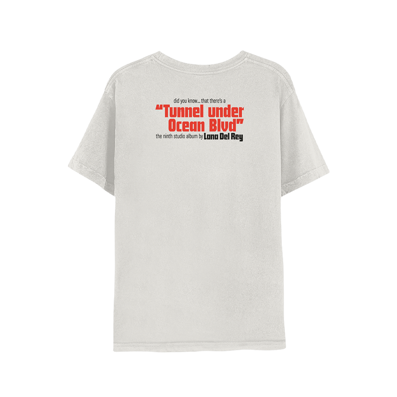 Under Ocean Blvd T Shirt In Natural Official Lana Del Rey Store